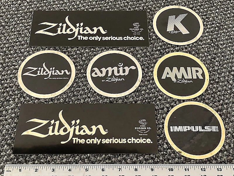 Vintage Set of 7 Zildjian Stickers 1980s 1990s Cymbal Drums | Reverb