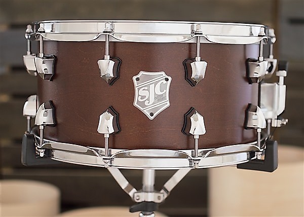 SJC 7” x 14” Walnut Stain Maple Snare Drum | Reverb