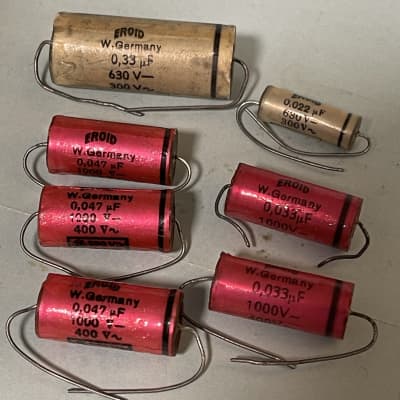 7 pcs. ERO / Roederstein tone capacitors - EROID | Reverb Deutschland