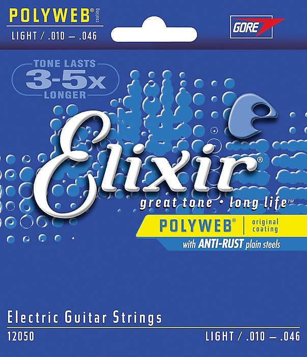 Elixir Light Polyweb Electric Guitar Strings 10-46 | Reverb