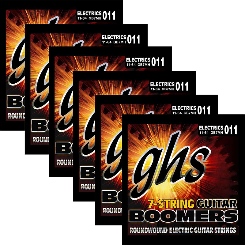 6 Sets GHS GB7MH Boomers 7-String Medium Heavy Roundwound | Reverb