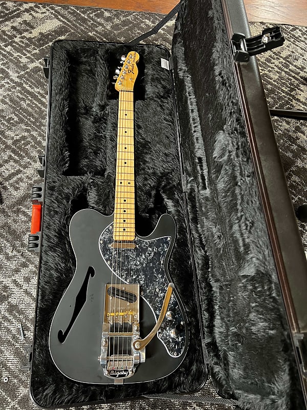 Warmoth custom TeleCaster Thinline 2020 Flat Black w/ Bigsby | Reverb