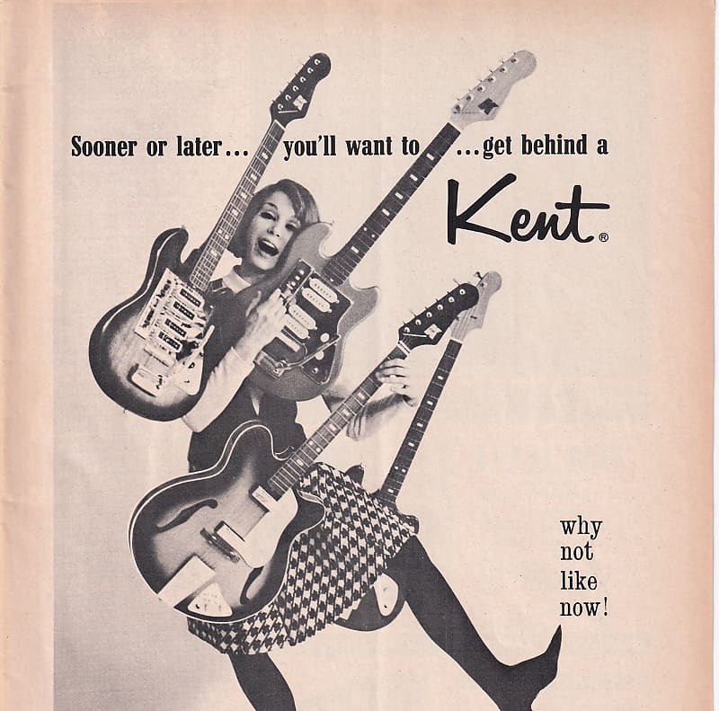 Vintage Original Kent guitar advert page 1965 | Reverb