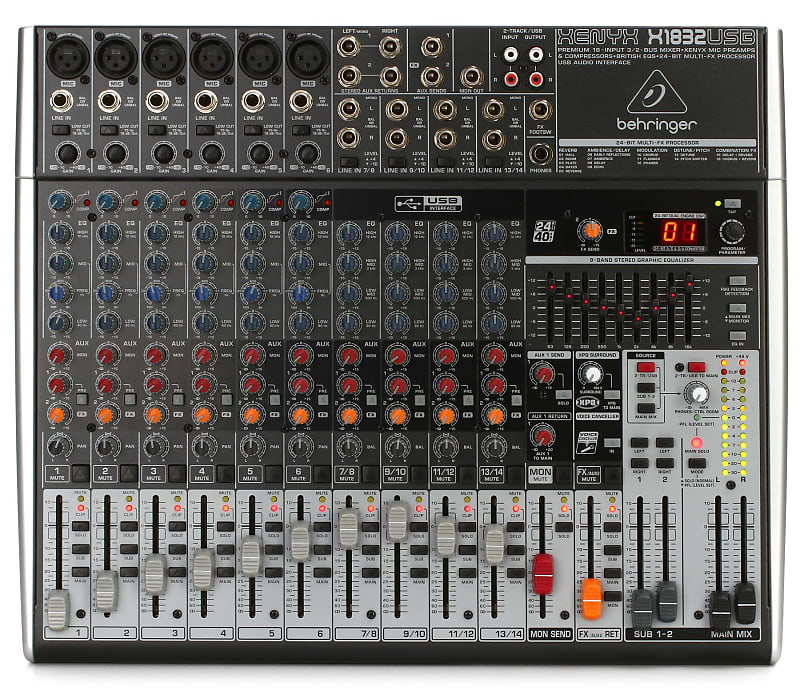 Behringer Xenyx X1832USB Mixer with USB and Effects | Reverb