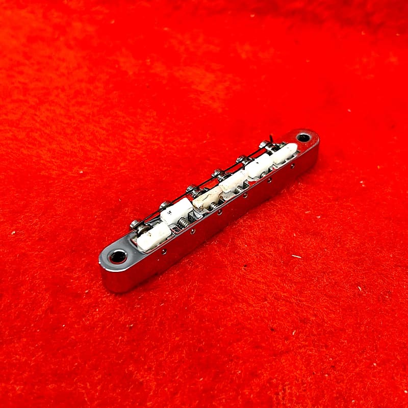 Gibson ABR-1 guitar bridge Nylon saddle chrome original | Reverb