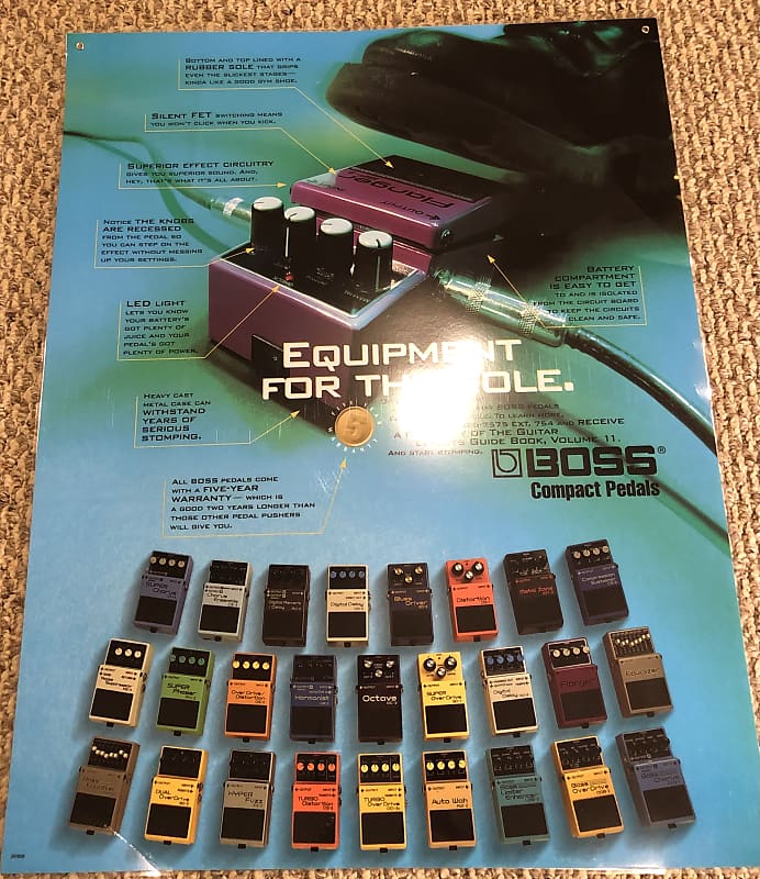 Boss Pedals Large Laminated Promo Poster 1990’s | Reverb