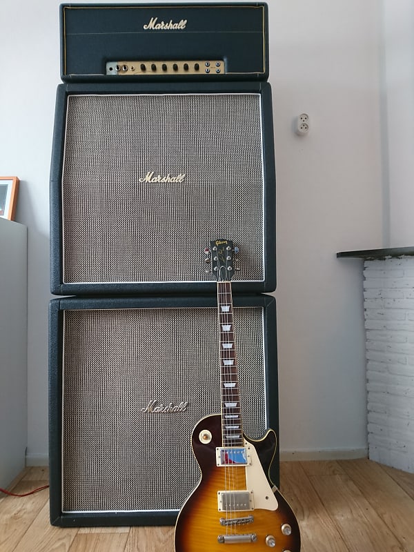 Marshall speaker stack with greenbacks plexi G12M G12H 1967 | Reverb