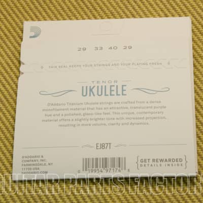 EJ87T D'Addario Titanium Tenor Uke Ukulele Strings | Reverb