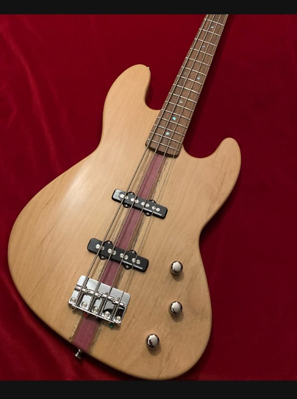 McDonalds Guitars Jazz bass 2020 - natural with purple heart | Reverb
