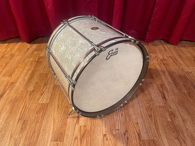 1920s Ludwig 12x16 Bass Drum White Marine Pearl | Reverb