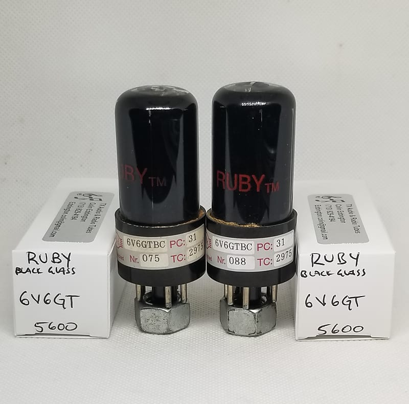 Ruby 6V6GT Factory Perfectly Matched Pair NOS 6V6 | Reverb