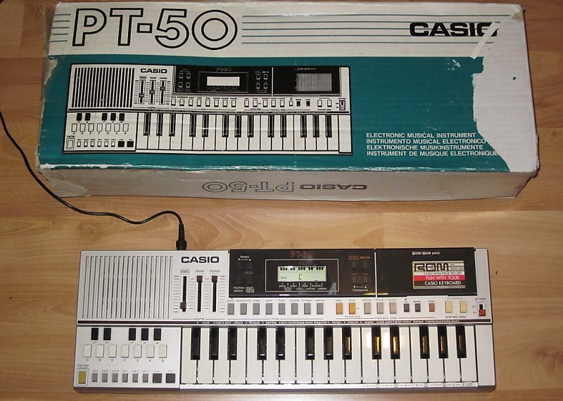 Casio PT-50 31-Key Mini Synthesizer 1980s - Silver | Reverb UK