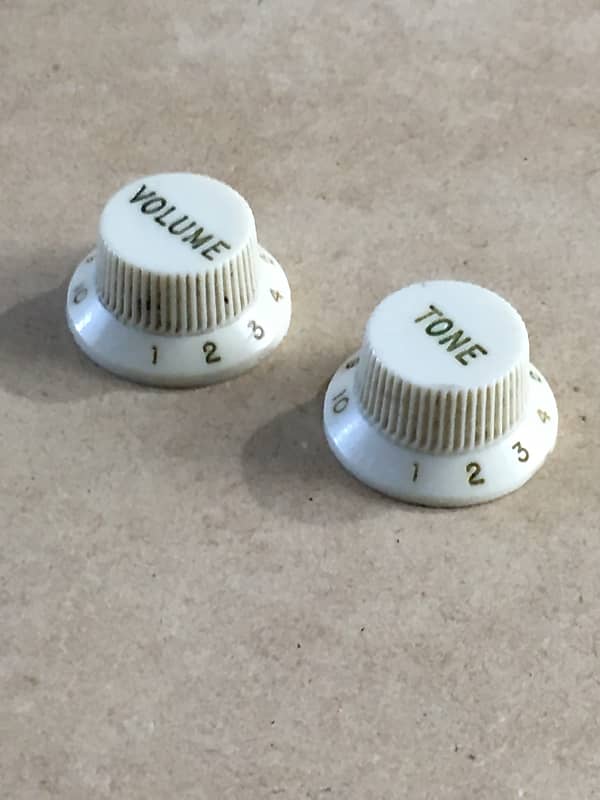 Vintage Made in USA Fender Strat Knobs 60s? 1970s? Off White | Reverb