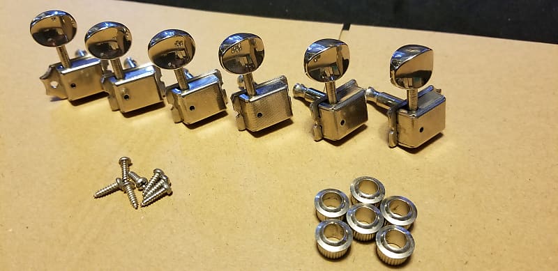 Fender Strat Tuning Machines 90's Vintage Reissue Nickel | Reverb