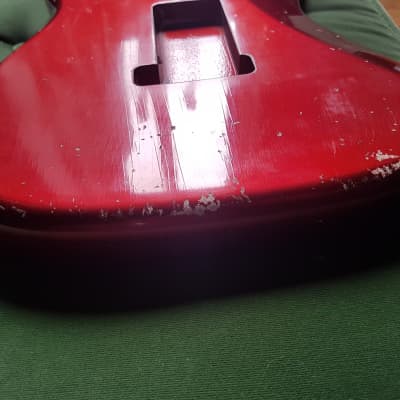 MJT Stratocaster body Candy Apple Red | Reverb