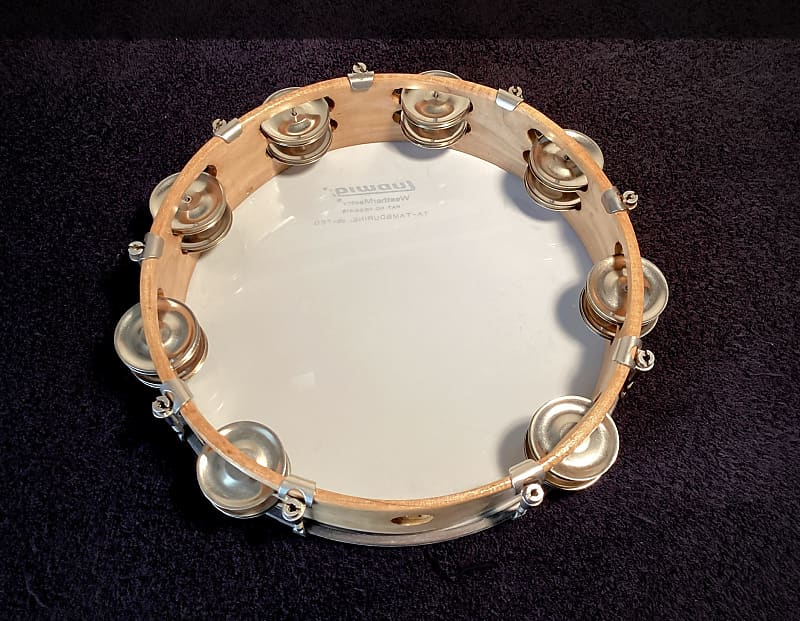 Ludwig 10” Tunable Wood Shell Tambourine Double Row Jingles | Reverb