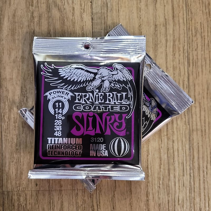 Ernie Ball 2X sets Coated Power Slinky 11-48 | Reverb