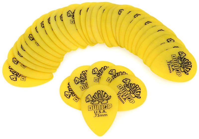 Dunlop Tortex Small Teardrop Guitar Picks - .73mm Yellow | Reverb