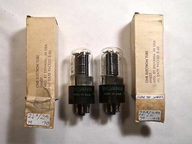 Pair Sylvania 6V6GT Maxi-Matched for Plate Current Black | Reverb