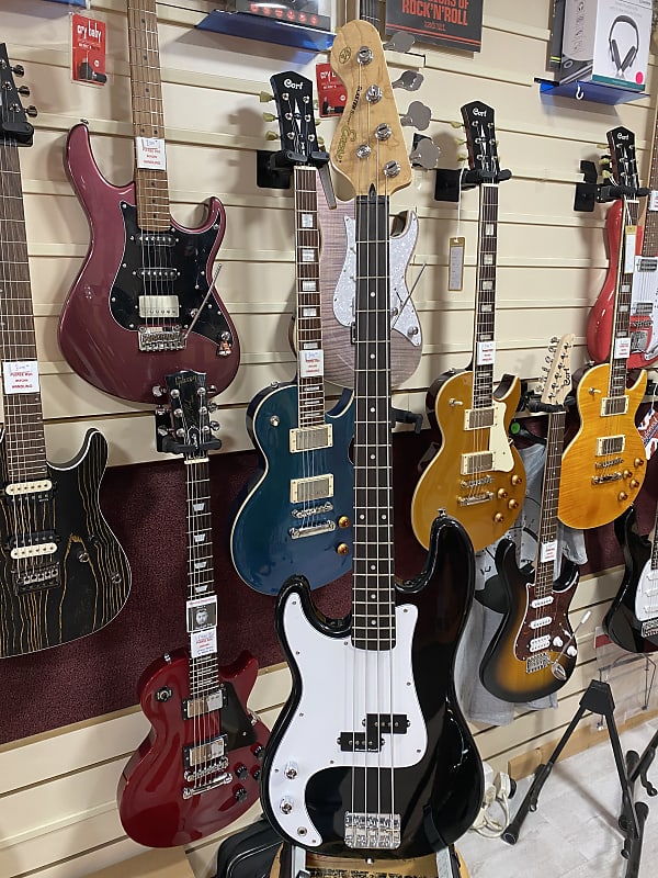 Encore E4 Bass, Left Handed 2021 - Gloss Black | Reverb