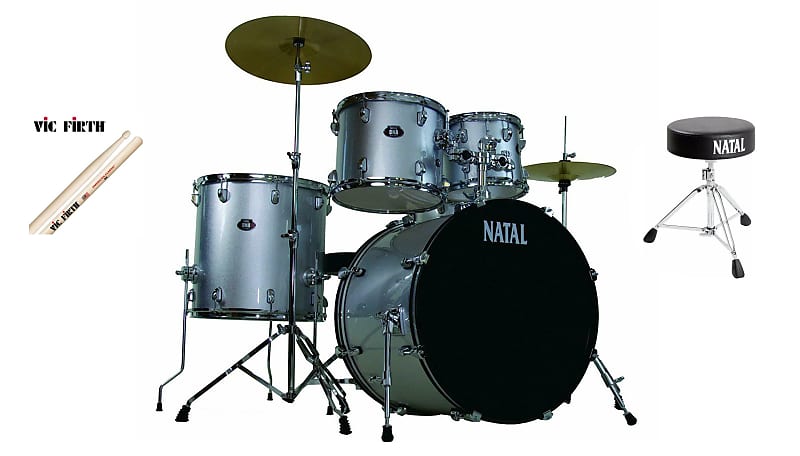 Full 5 Pc Complete Beginner Drum Set Kit w/ Throne & Vic | Reverb