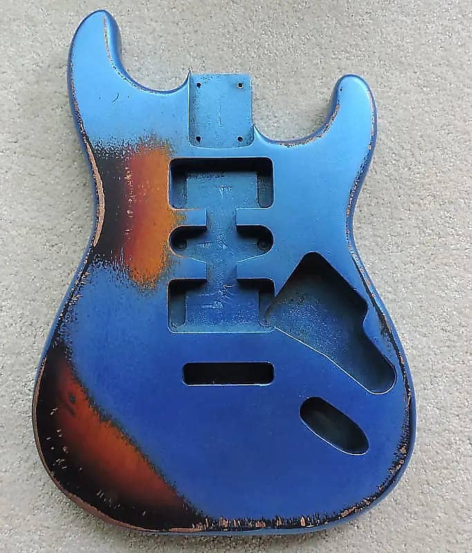 Nitro satin relic S Style guitar body sunburst under atomic | Reverb