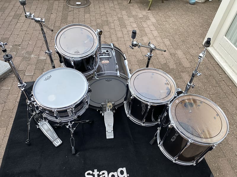 Pearl MLX shellset 20,12,14,15” plus Snare 1990 - Charcoal | Reverb