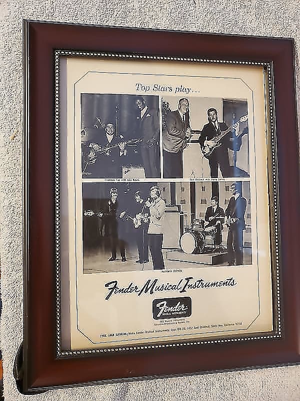1965 Fender Promo Ad Framed Hermans Hermits | Reverb Australia