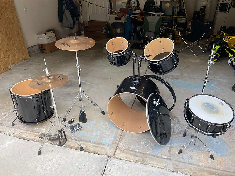 Pearl Soundcheck 5-Piece Drum Kit - Black - With Hardware, | Reverb