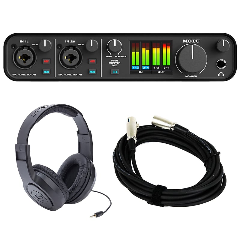 Motu M4 Audio Interface Bundle with Samson SR350 Headphones | Reverb