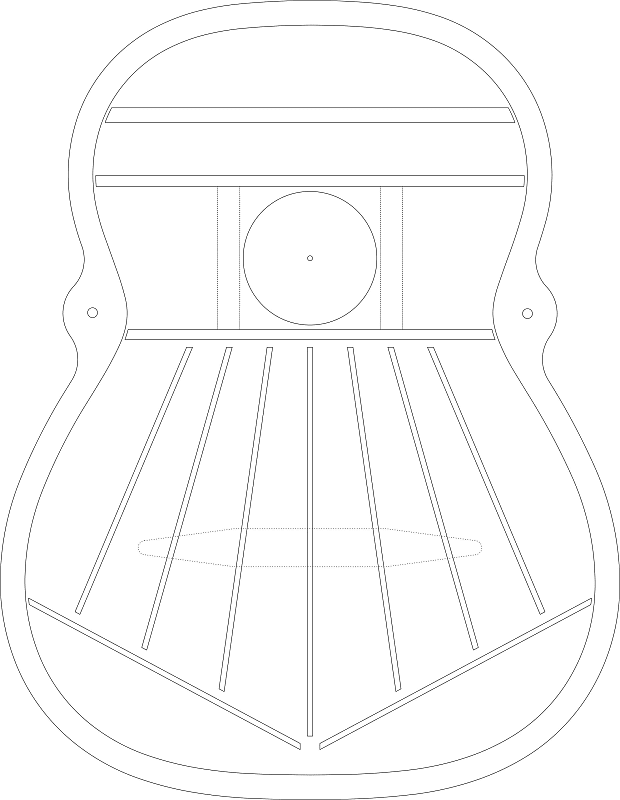 Hauser Acrylic Acoustic Soundboard Bracing Template | Reverb