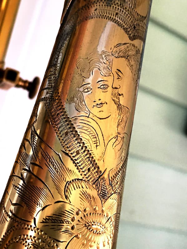 CONN CORNET "THE COUPLE" 82A 1926 QUADRUPLE GOLD PLATED | Reverb