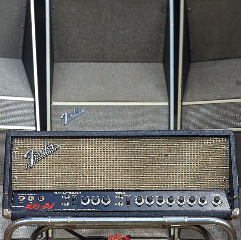 Rare Vintage Fender 400 PS FULL RIG!--Amp Head, 3x CFA 4009 | Reverb