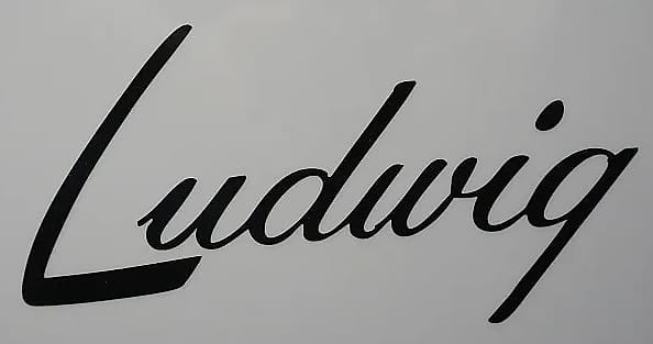Ludwig Black Vintage 40's Logo Replacement Sticker/Decal (Hi | Reverb