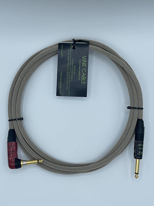 Vine Cable 10 Feet Silent Right Angle/Straight Gold - Beige | Reverb