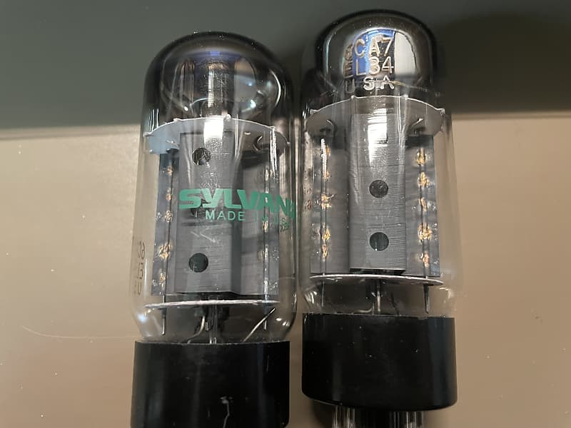 Vintage pair of Sylvania EL34/6CA7 tubes | Reverb