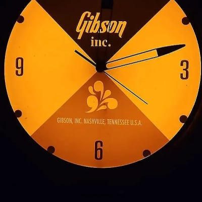 70's Style Gibson Round Light Up Wall Clock Killer Cool Man | Reverb