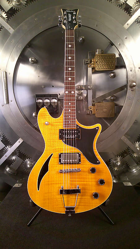 Schecter TSH-1 Semi Hollow Electric Guitar w/ Hard Case | Reverb