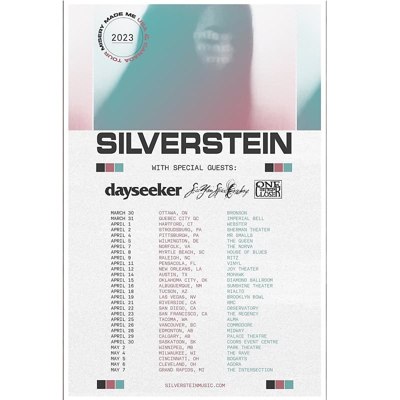SILVERSTEIN | DAYSEEKER | SEEYOUSPACECOWBOY | One Step Closer | Reverb