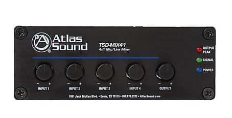 Atlas IED TSD-MIX41 4-Channel Mic/Line Mixer | Reverb