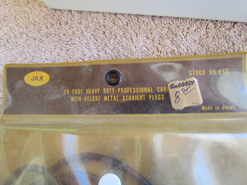 JAX Guitar Cord Bag With Made In Japan Cable Vintage 1960's | Reverb