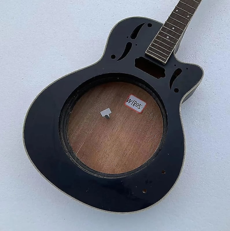 Black Electric Dobro Guitar Body with Maple Neck | Reverb Australia