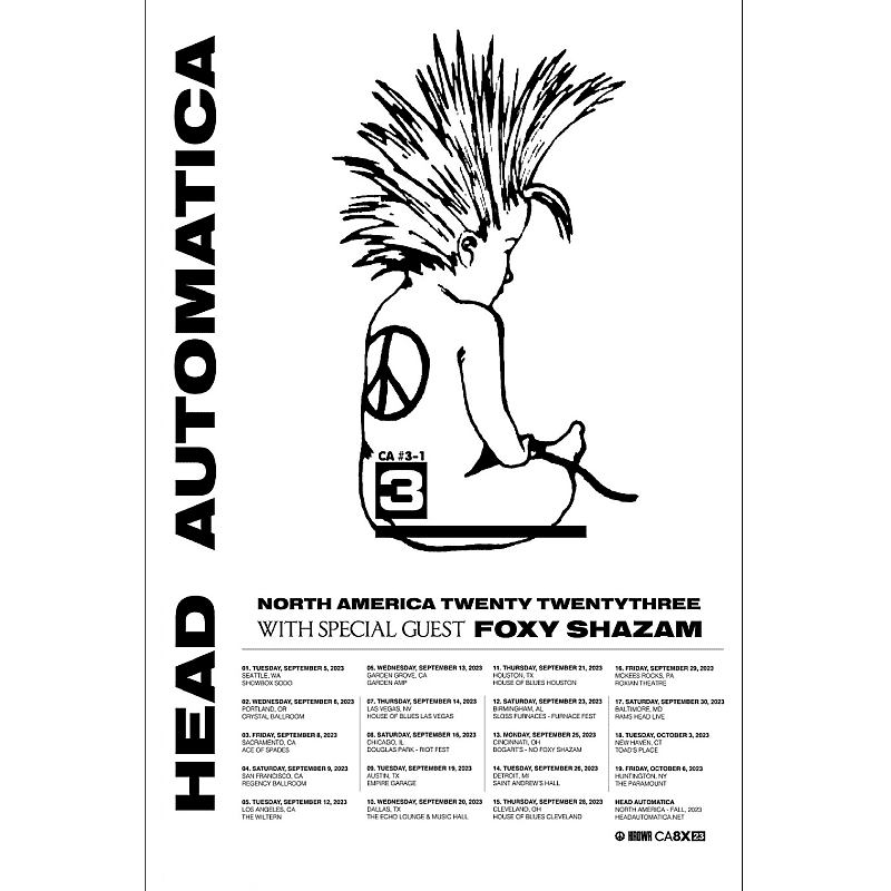HEAD AUTOMATICA Tour 2023 Ltd Ed New RARE Poster! Foxy Shazam | Reverb
