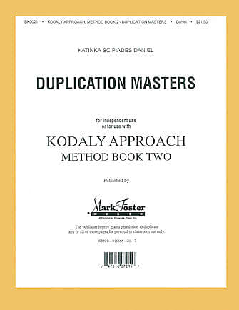 Kodaly Approach Method Book Two Transparencies Katinka Daniel | Reverb