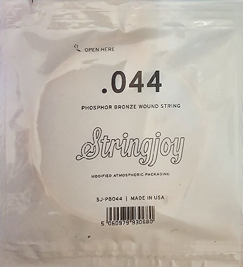 Stringjoy Acoustic Guitar String - .044" Diameter - Phosphor | Reverb