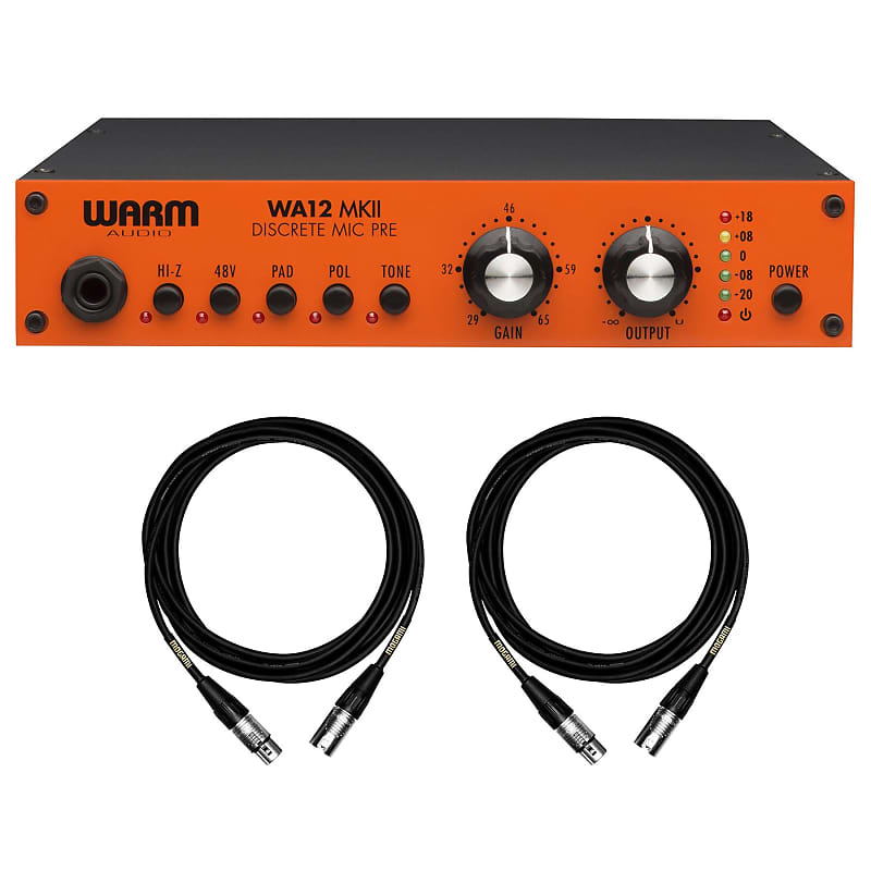 Warm Audio WA12 MKII Mic Preamp w/ 2 Premium 15-foot XLR | Reverb