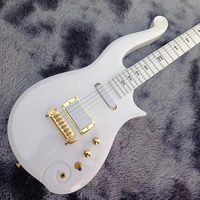 White Custom Made Project Prince Cloud Guitar, Maple Neck | Reverb