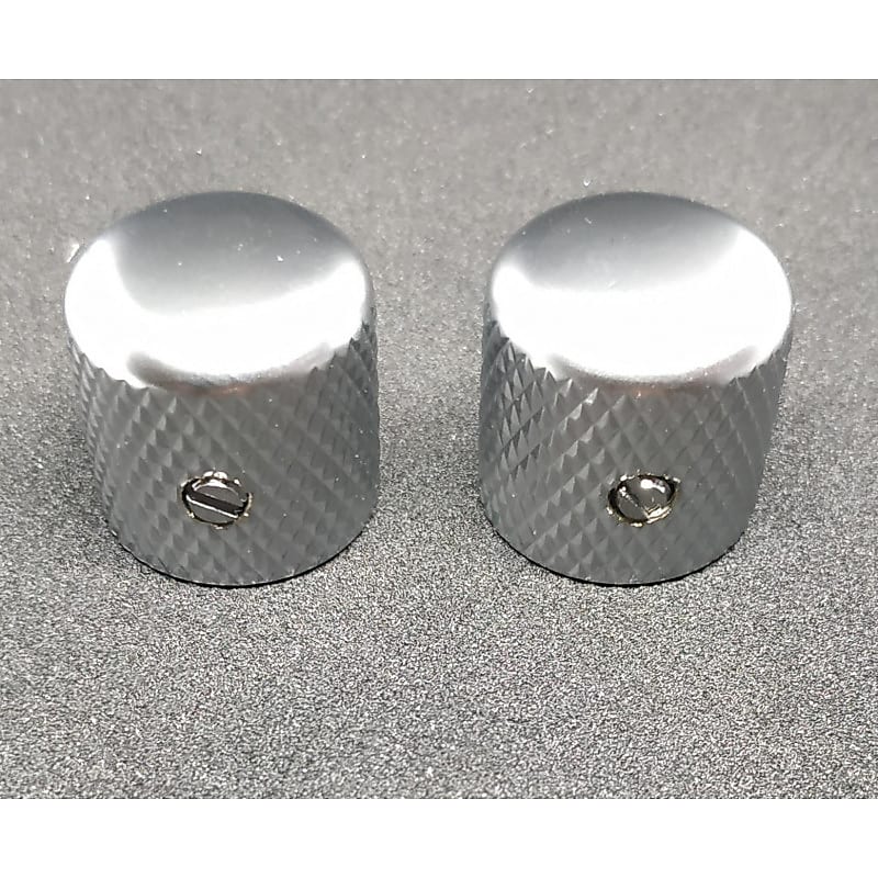 2 Satin Chrome Big Grip Telecaster Metal Dome Knobs for | Reverb
