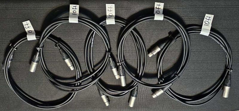 NEW 5-pack 10 ft. Microphone cables w/ Neutrik XLR | Reverb