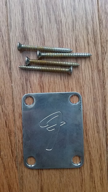Fender Aged "F" Neck plate | Reverb